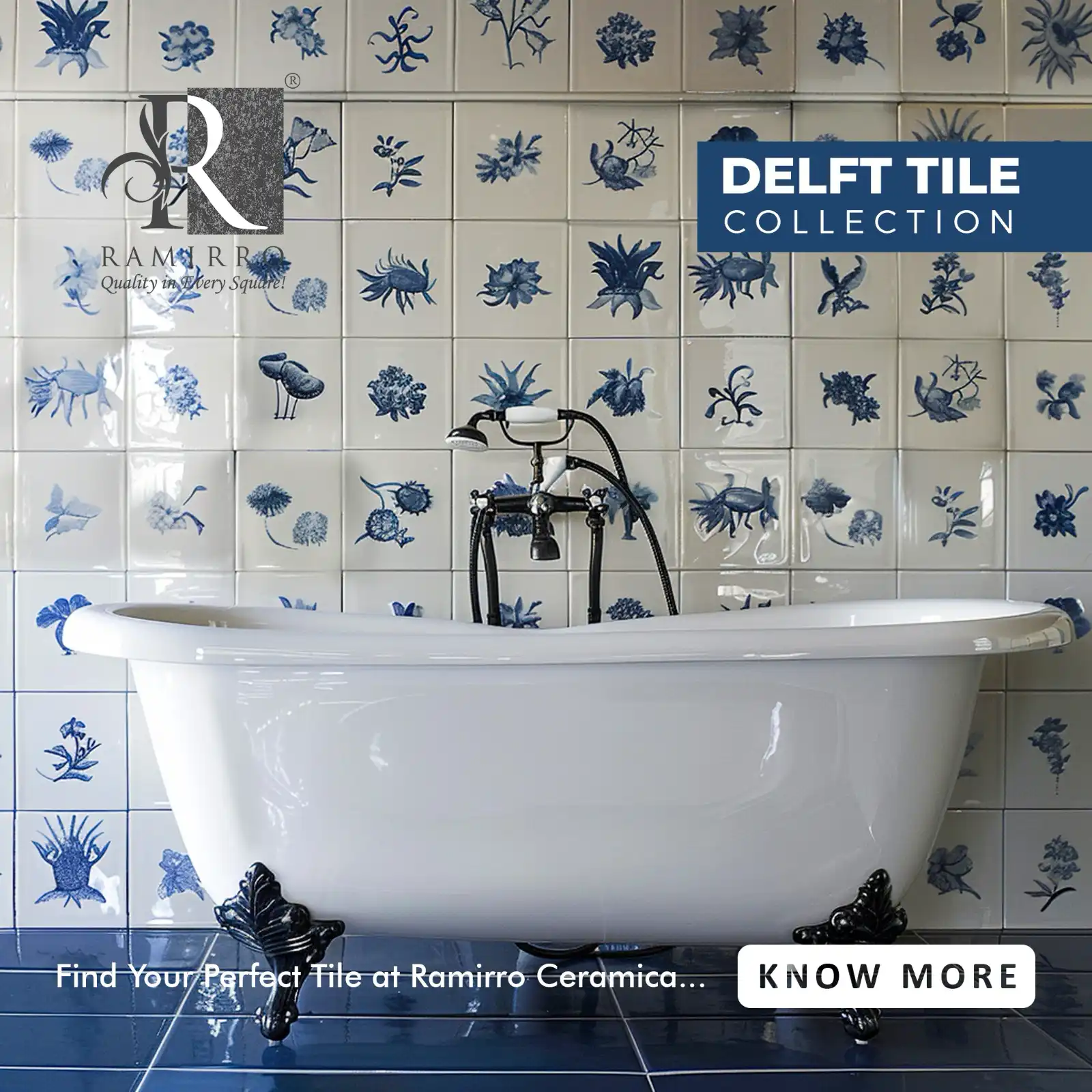 Delft Tile Collection | Retro Tiles design with modern finish - Ramirro