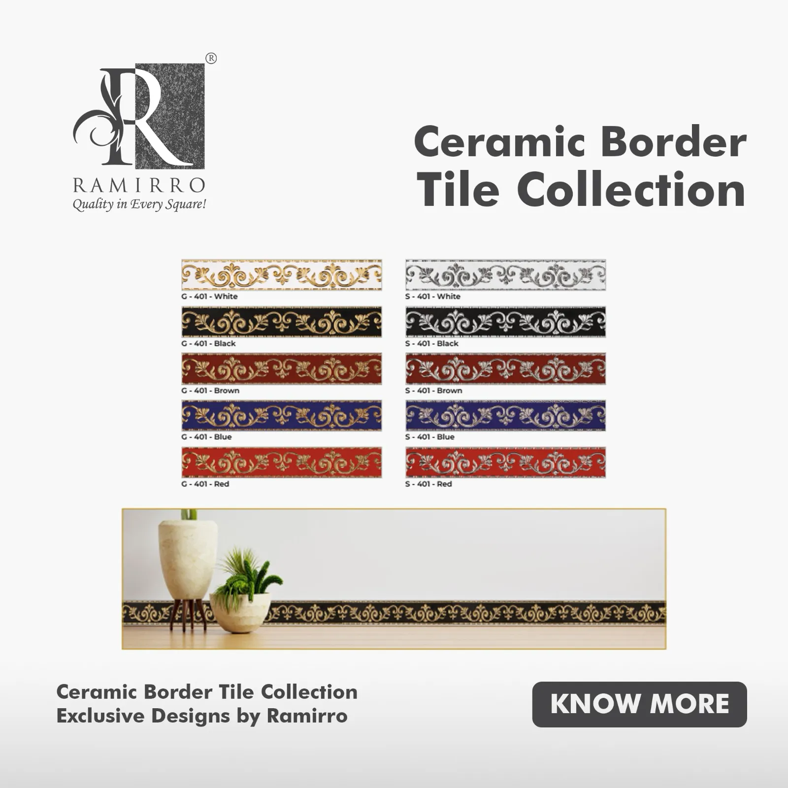 Ceramic Border Tile Collection - Exclusive Designs by Ramirro - Ramirro